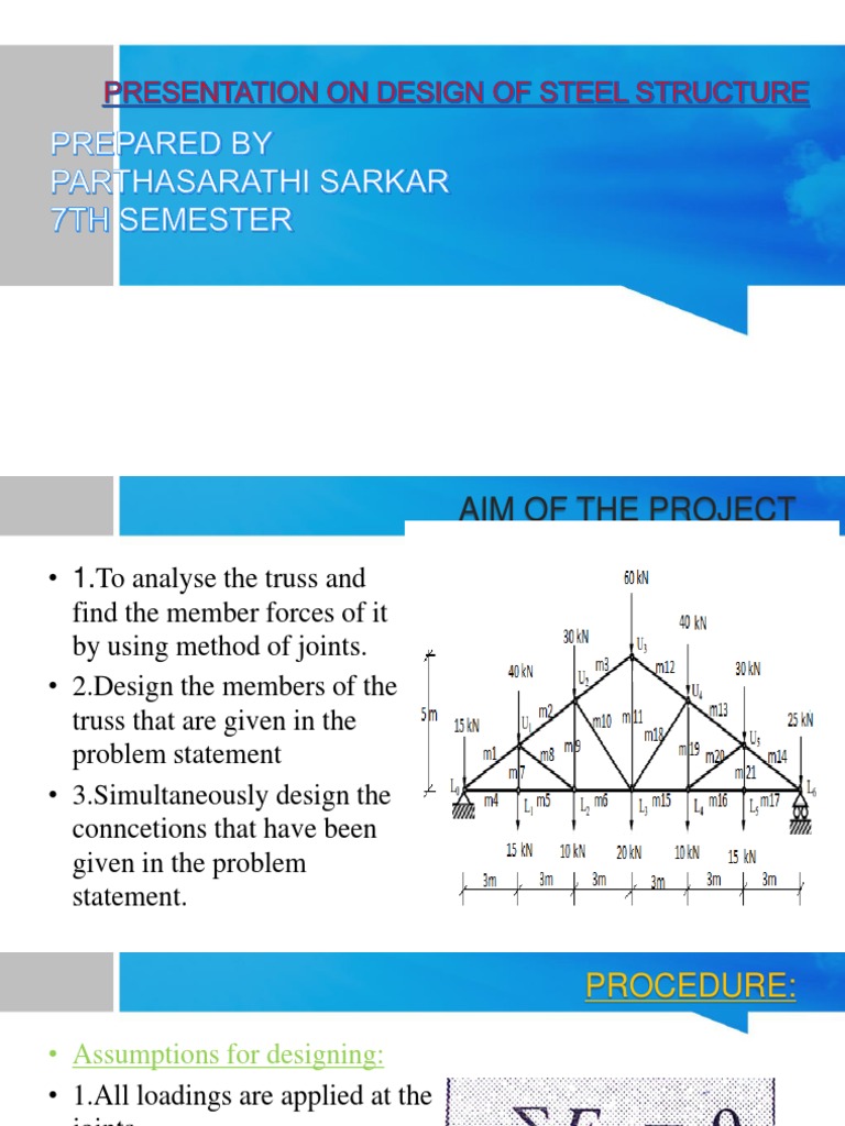 Presentation On Design of Steel Structure | PDF | Truss | Structural ...