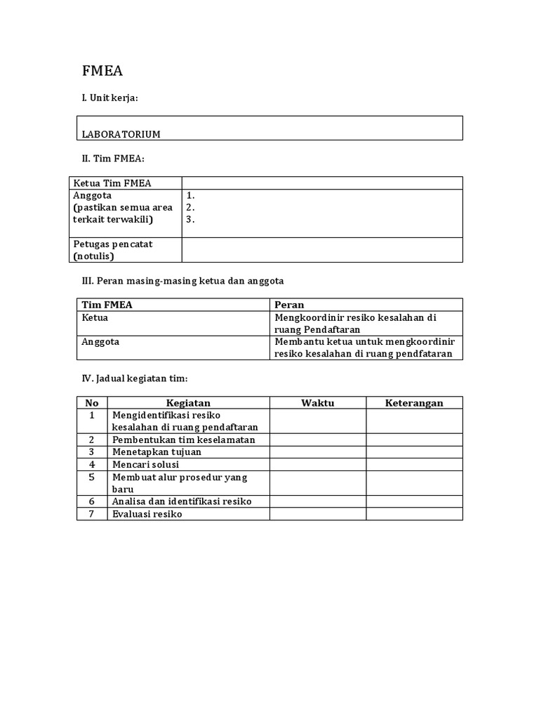 Form Fmea Lab | PDF
