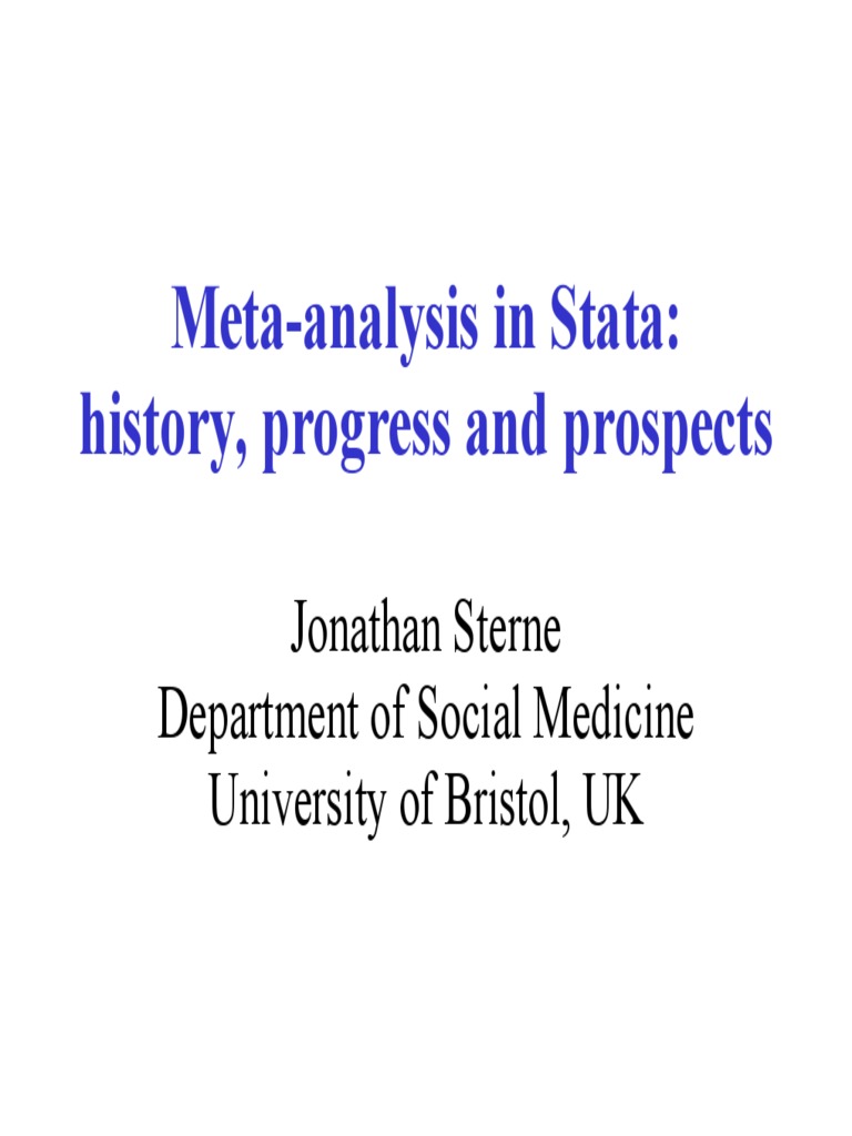 Meta-Analysis Techniques in Stata | PDF | Meta Analysis | Statistical ...