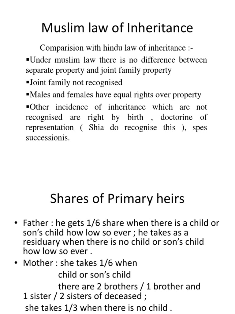 Muslim Law of Inheritance | PDF