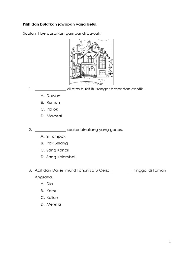 PAT BM Tahun 1 2018 | PDF