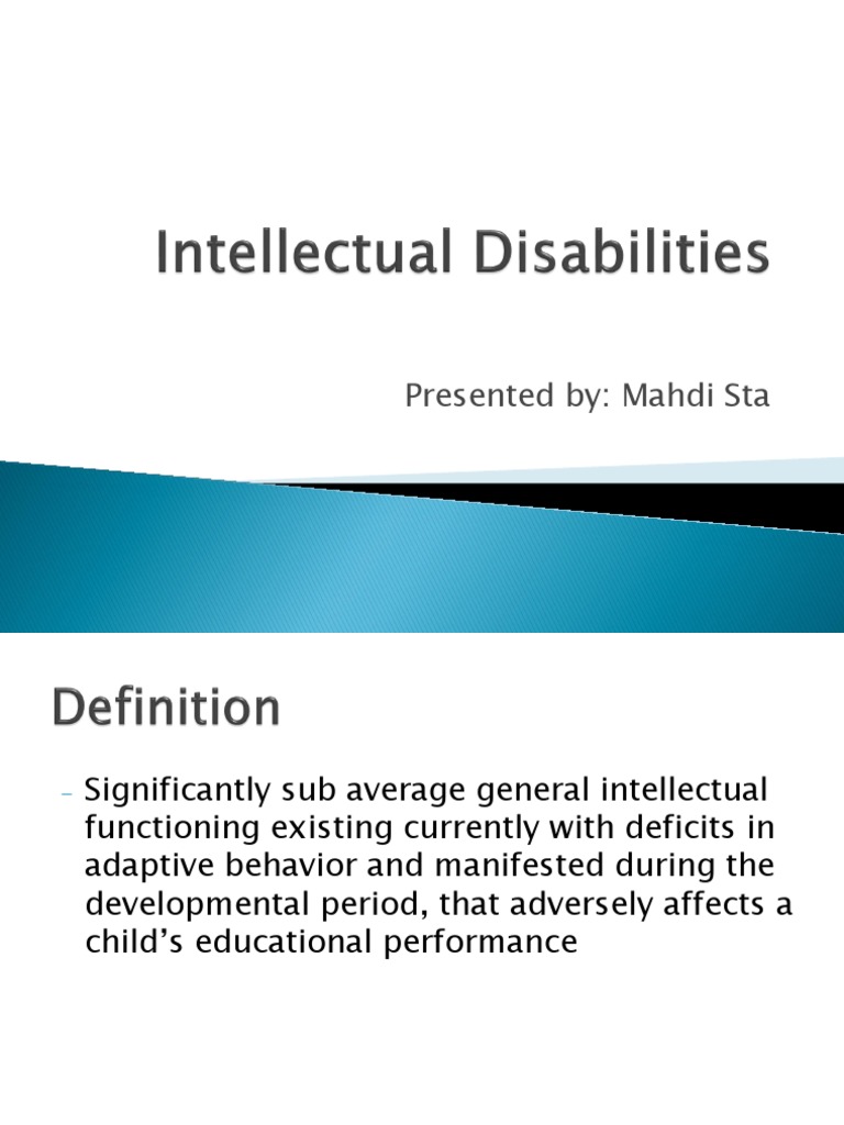 Intellectual Disabilities | PDF | Intellectual Disability | Disability