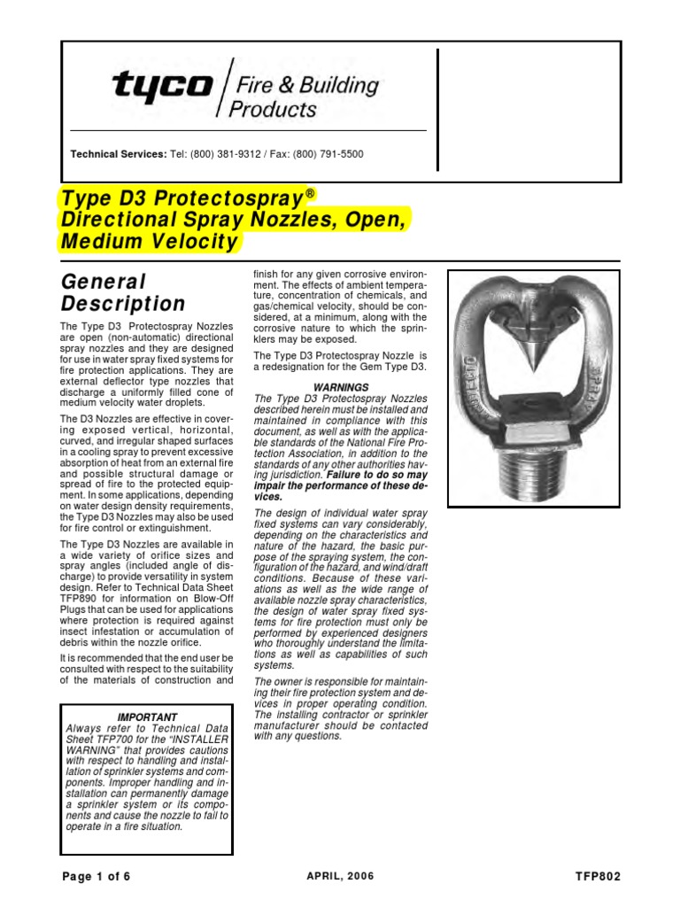 Drencher Type d3! | PDF | Fire Sprinkler System | Pressure