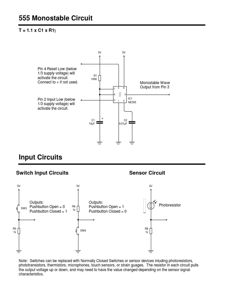 555 Monostable and Astable Circuits Guide | PDF | Electrical Equipment ...