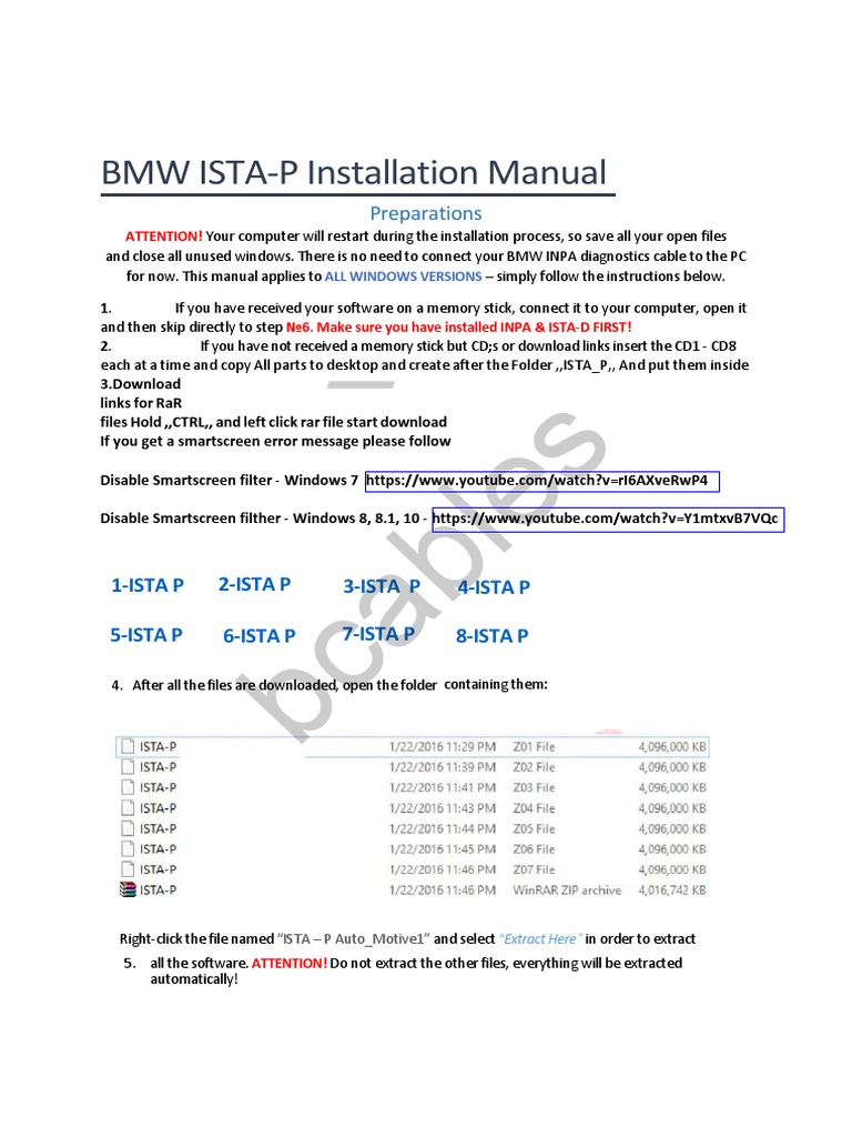 Guide C - BMW ISTA-P Installation Manual - Windows 10 ALL Win OS PDF ...