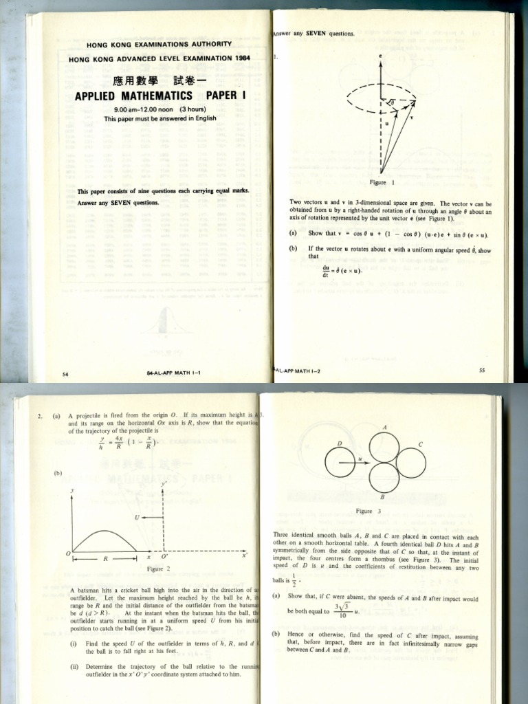 1984 AL Applied Mathematics Paper 1, 2 | PDF