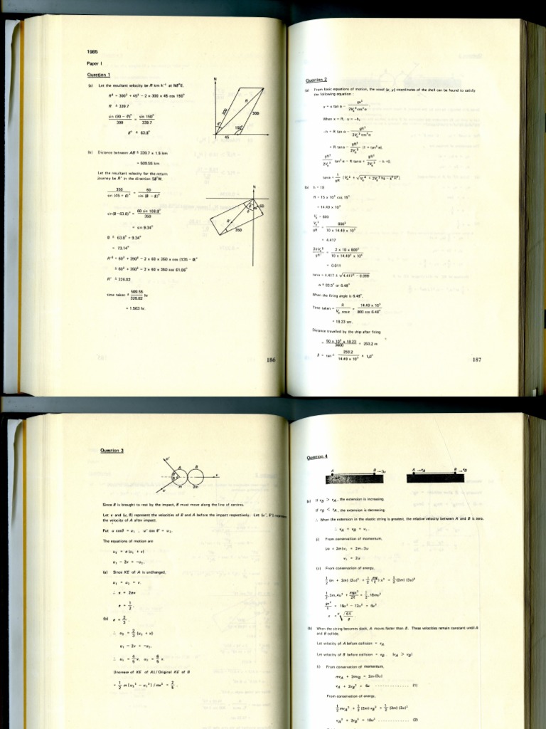 1985 AL Applied Mathematics Paper 1, 2 - Solutions | PDF | Schools ...
