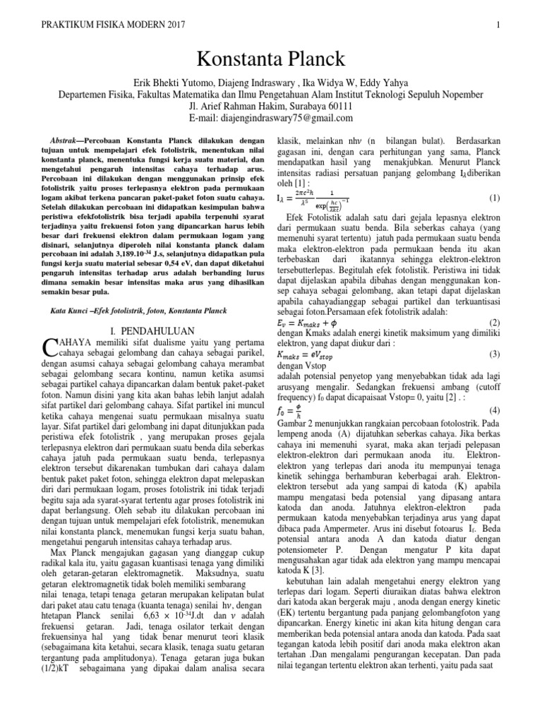 Konstanta Planck | PDF