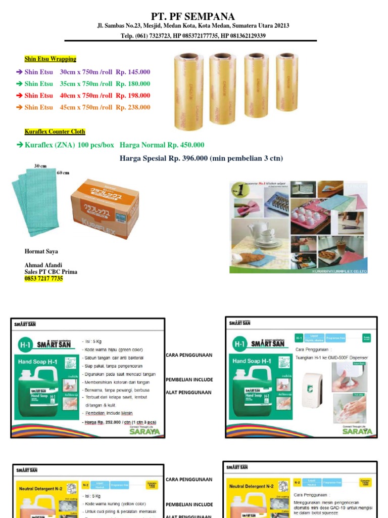 Brosur Harga Wrapping Kuraflex Saraya | PDF