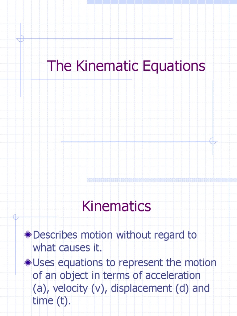 Kinematic Equations | PDF