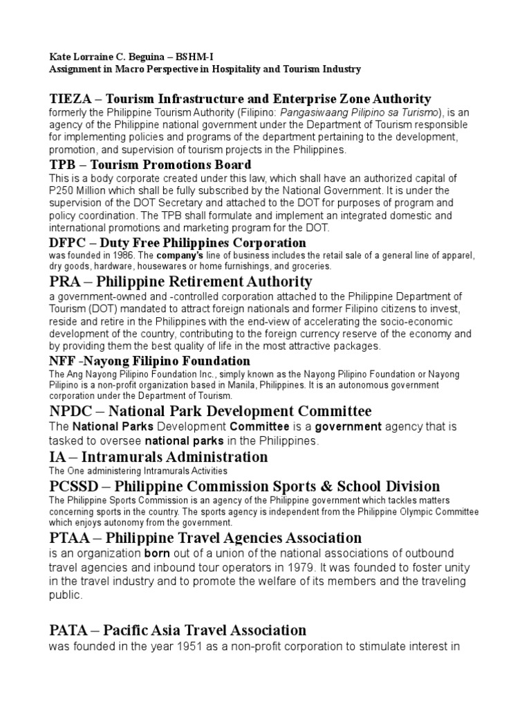 Acronyms | PDF | Travel Agency | Philippines
