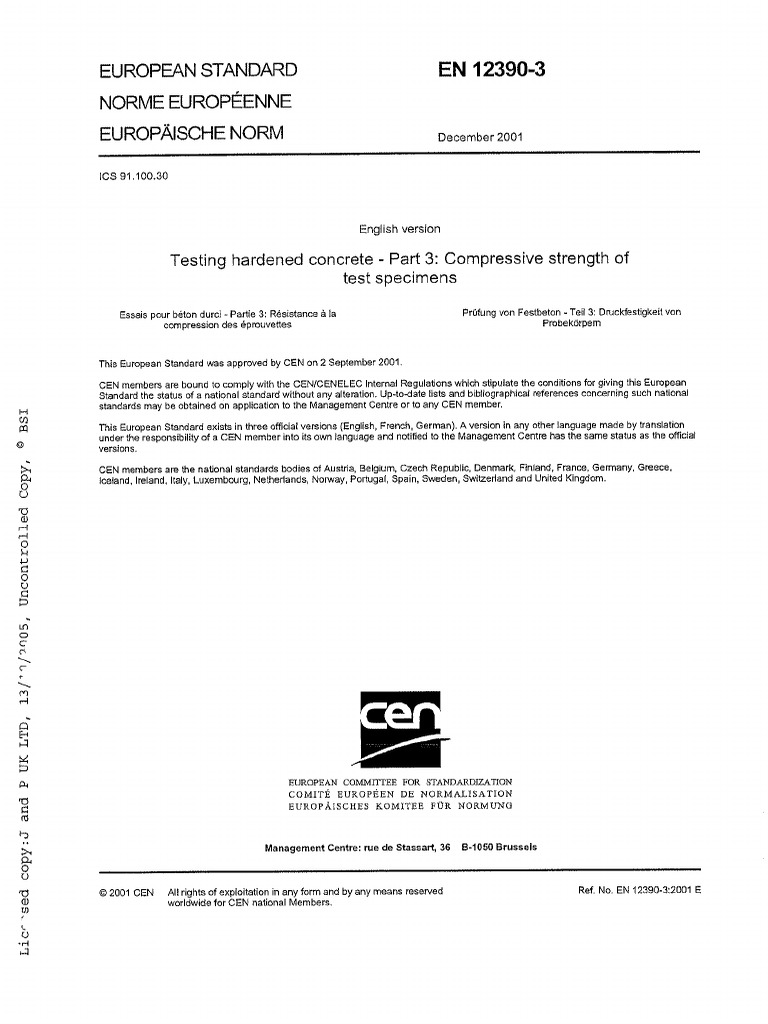 Bs en 12390 3 PDF | PDF