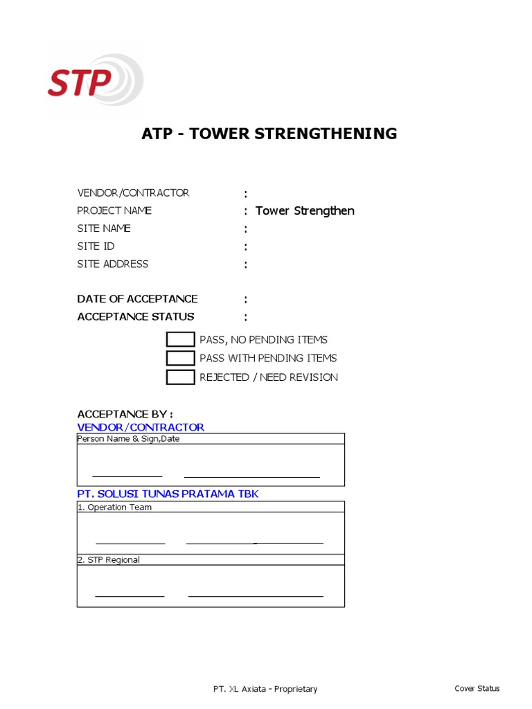 Form Atp Perkuatan Tower | PDF