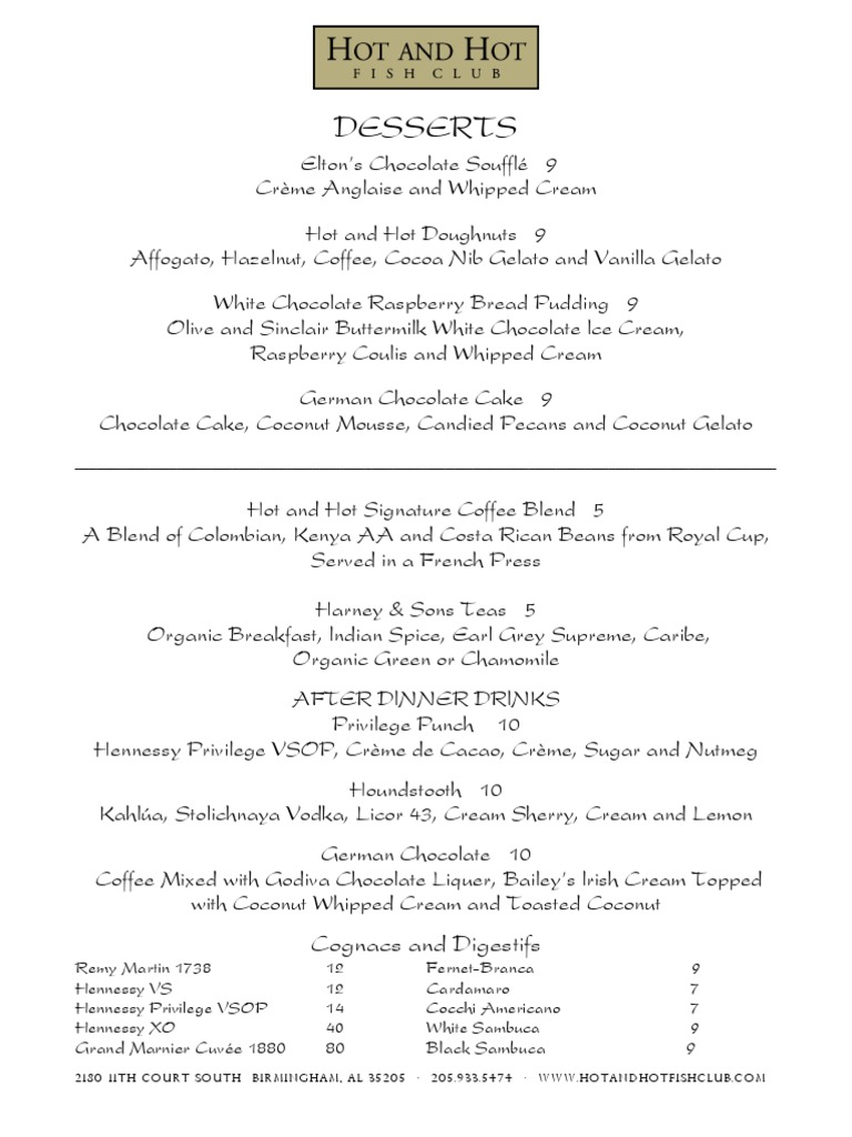 Dessert Menu | PDF