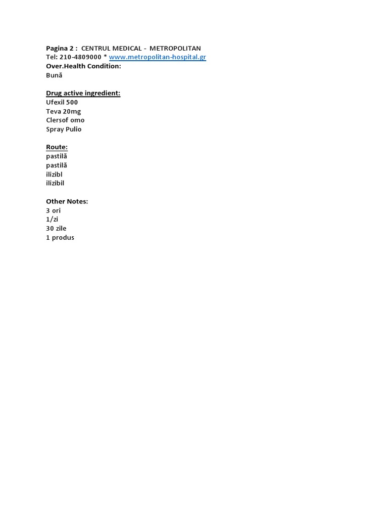 Ufexil 500 Dosage Information | PDF