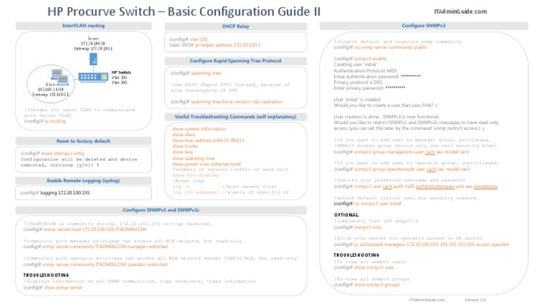 Hp Procurve Switch Basic Configuration Guide Ii Pdf Digital