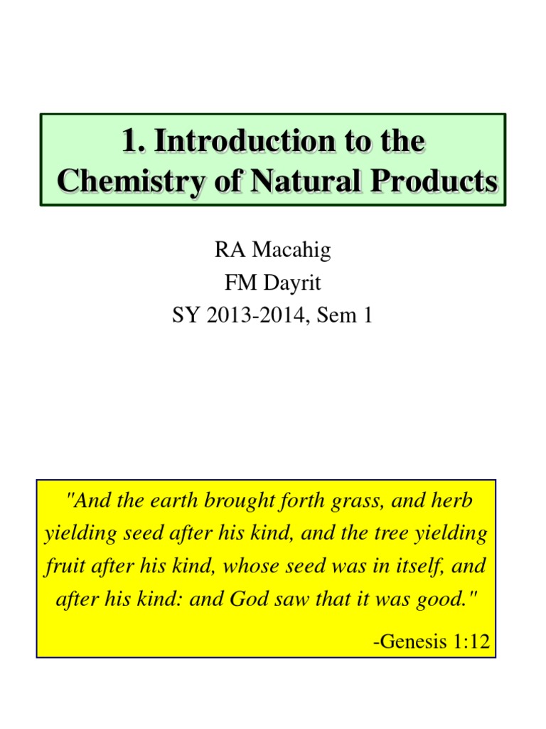 010 Introduction To Natural Products Chemistry | PDF | Herbalism ...