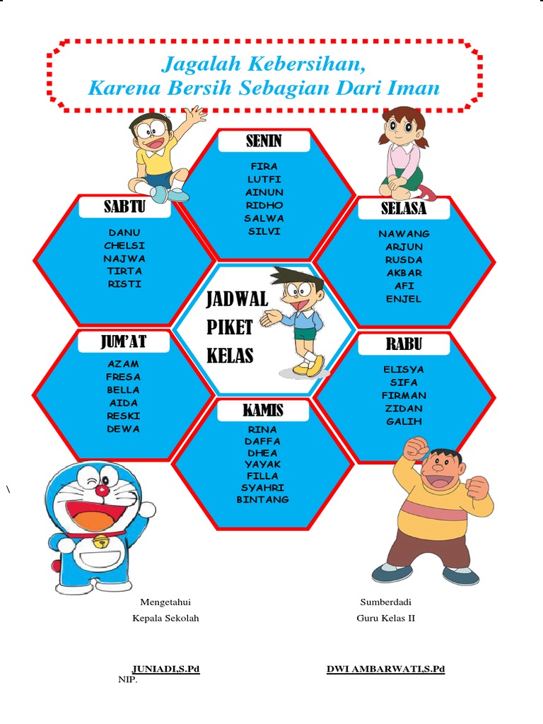 Struktur Kelas Jadwal Piket Baru Pdf