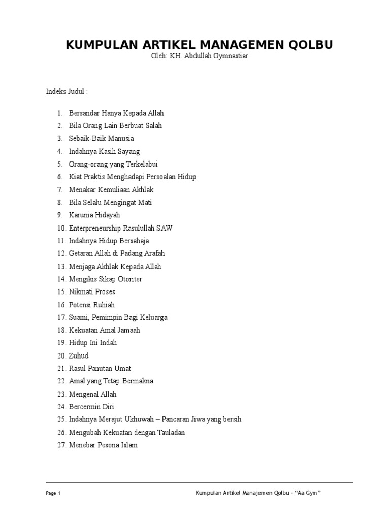 Manajemen Qolbu | PDF