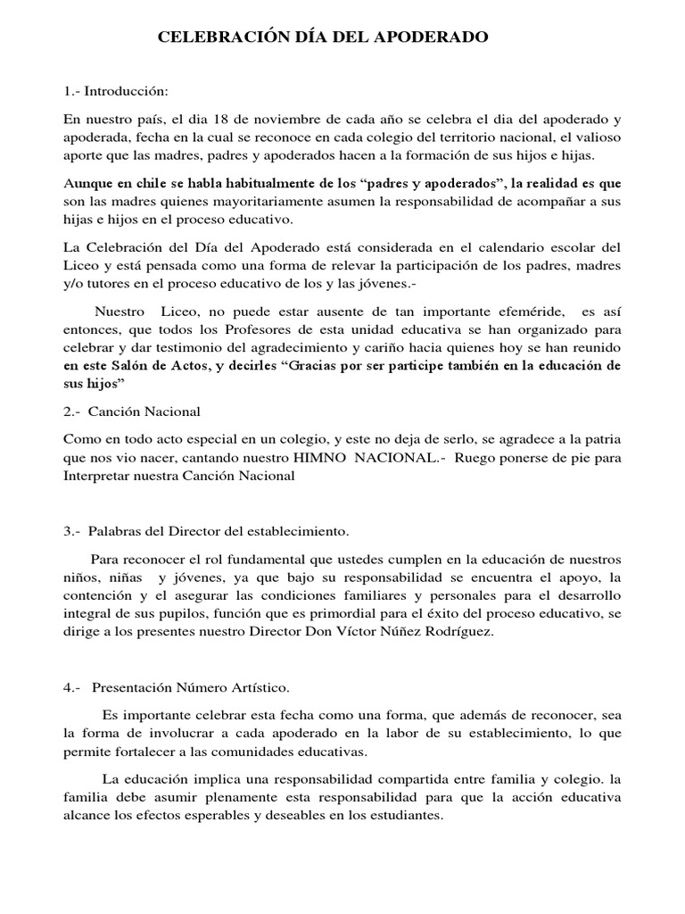 Celebración del Día del Apoderado 2023 | PDF | Educación avanzada | Escuelas