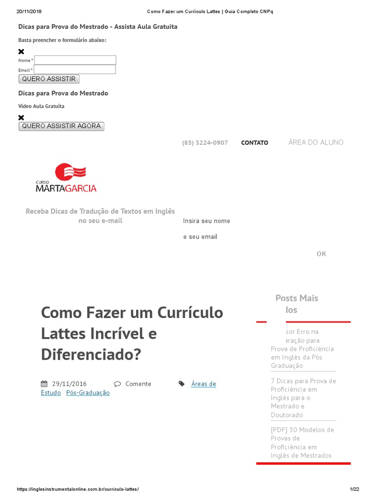 Como Fazer Um Currículo Lattes - Guia Completo CNPQ | PDF | Science ...