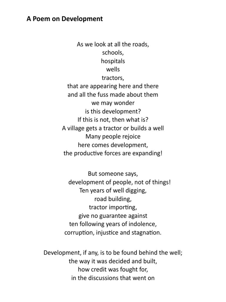 A Poem on Development