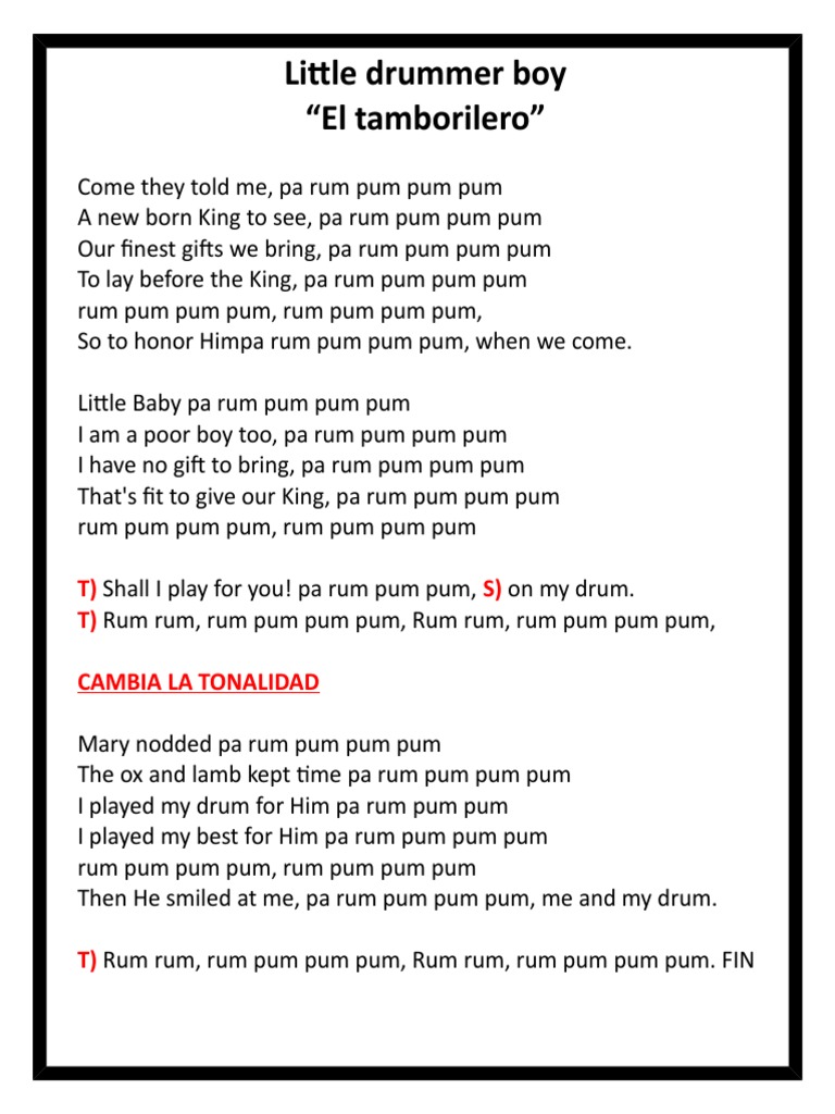 Little Drummer Boy (EL NIÑO DEL TAMBOR) | Descargar gratis PDF ...