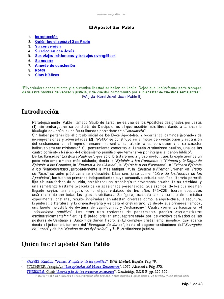 Apostol San Pablo Pdf Pablo El Apóstol Jesús