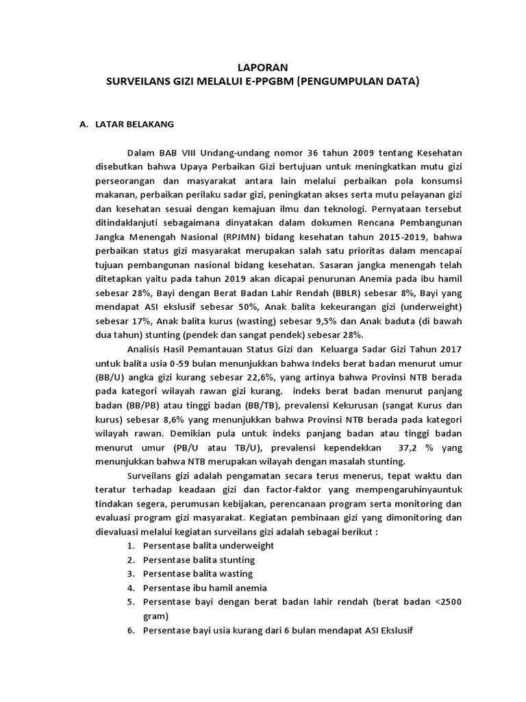 Draf Laporan Pengumpulan Data EPPGM | PDF