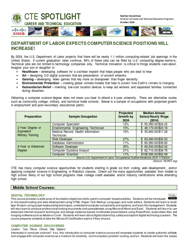 October 2018 CTE Spotlight - BSD | PDF | Cisco Certifications ...