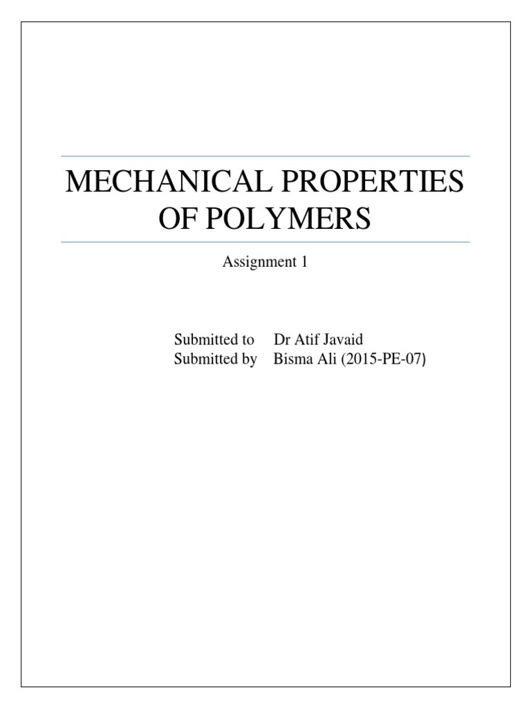 Shear Properties of Polymer | PDF | Deformation (Mechanics ...