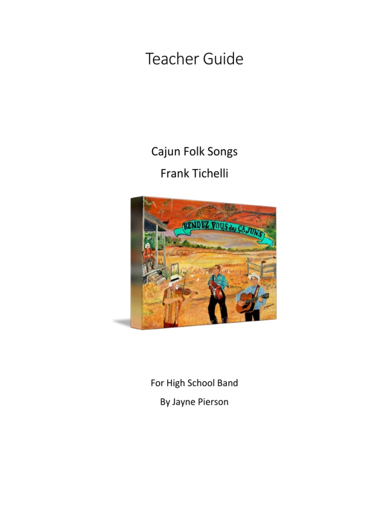 Cajun Folk Songs Teacher Guide | PDF | Classical Music | Elements Of Music