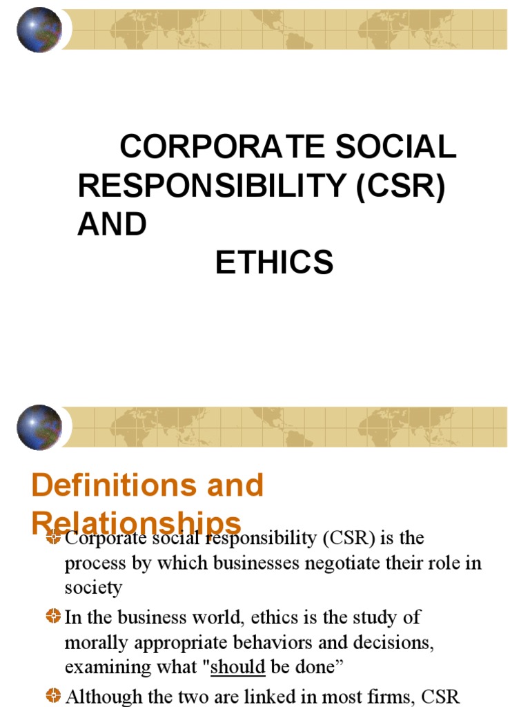 CSR AND ETHICS: BALANCING PROFITS WITH SOCIAL RESPONSIBILITY (35 ...