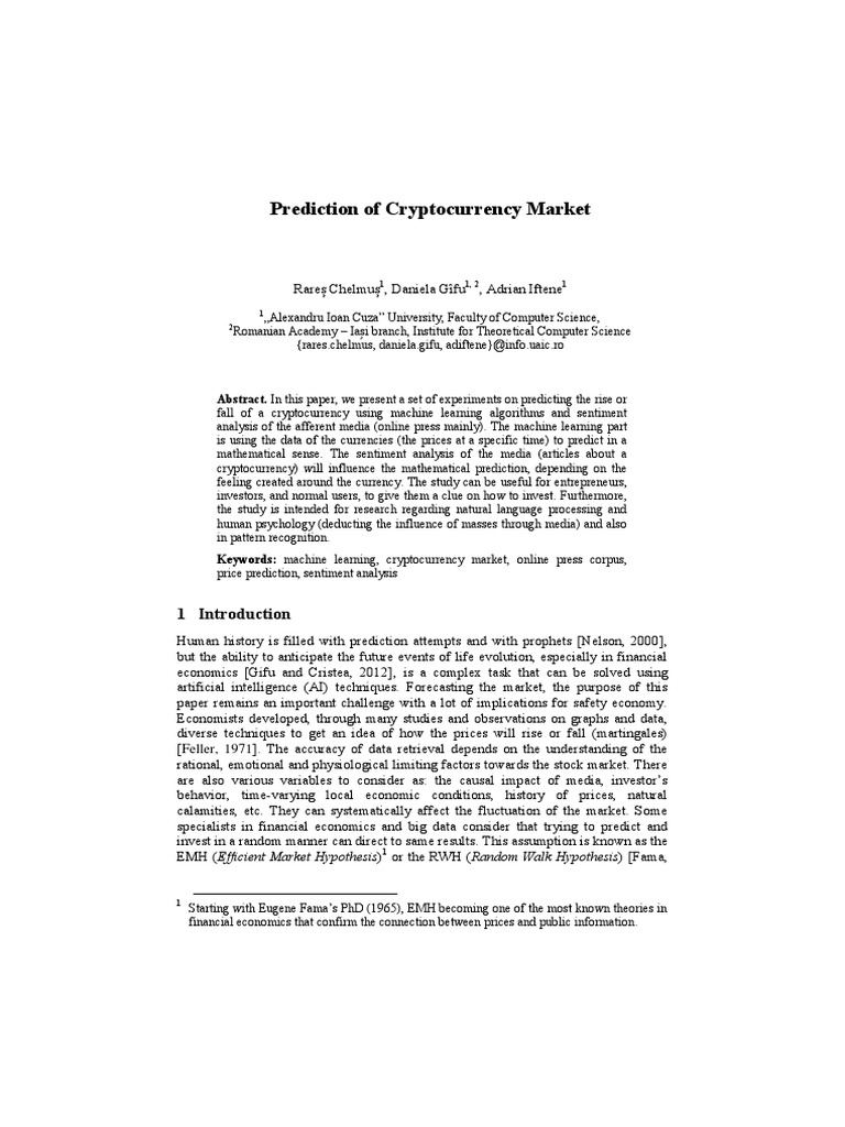Cryptocurrency Prediction | PDF | Prediction | Machine Learning
