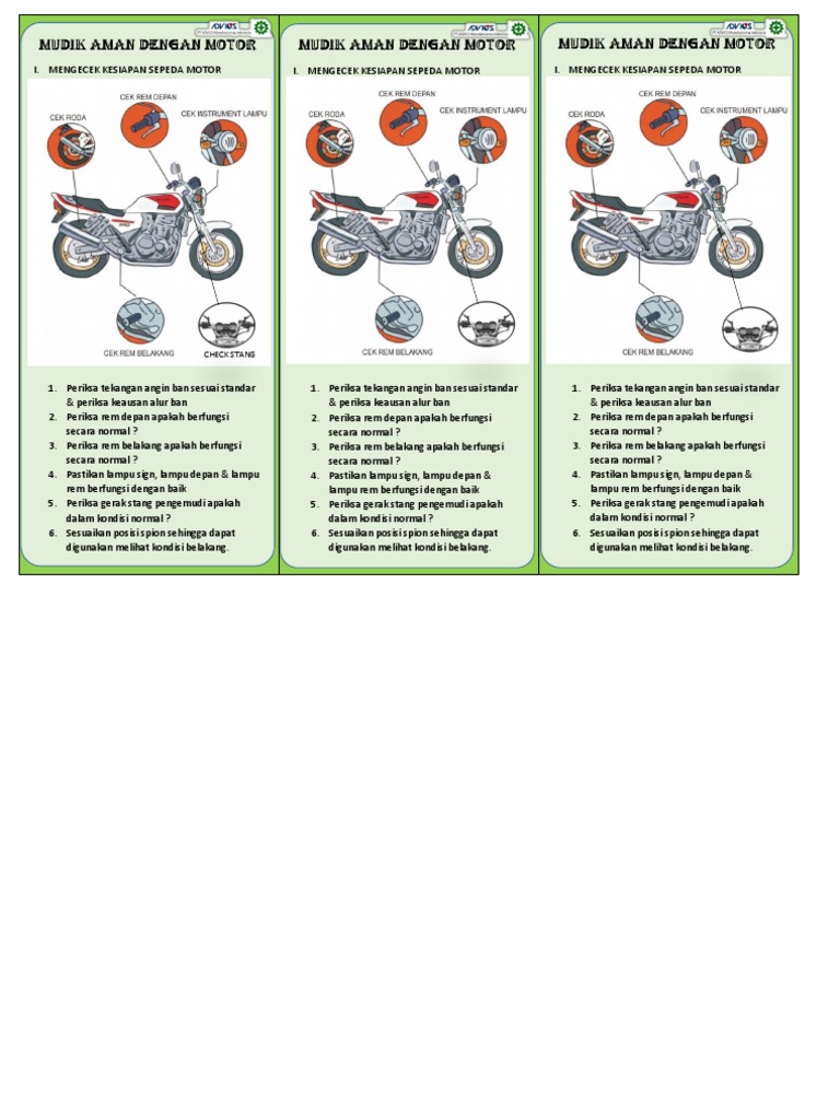 Tips Mudik Aman dengan Motor | PDF