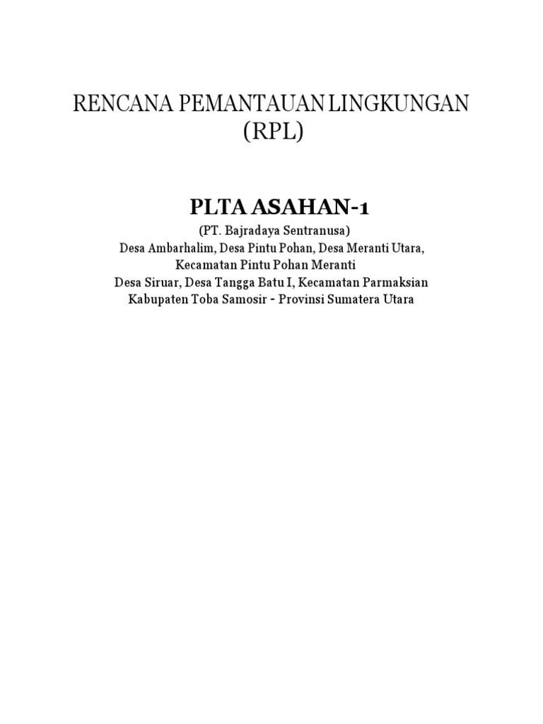 Tabel RPL RKL Amdal ARIF | PDF | Sains & Matematika
