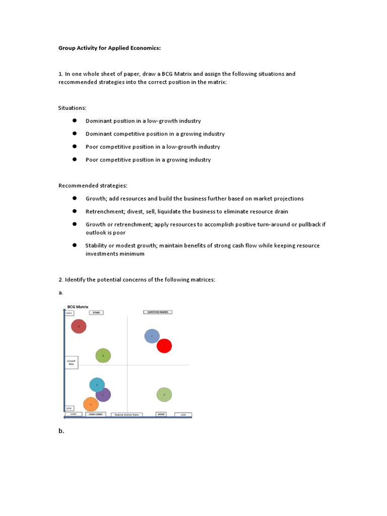 BCG Matrix Exercises | PDF