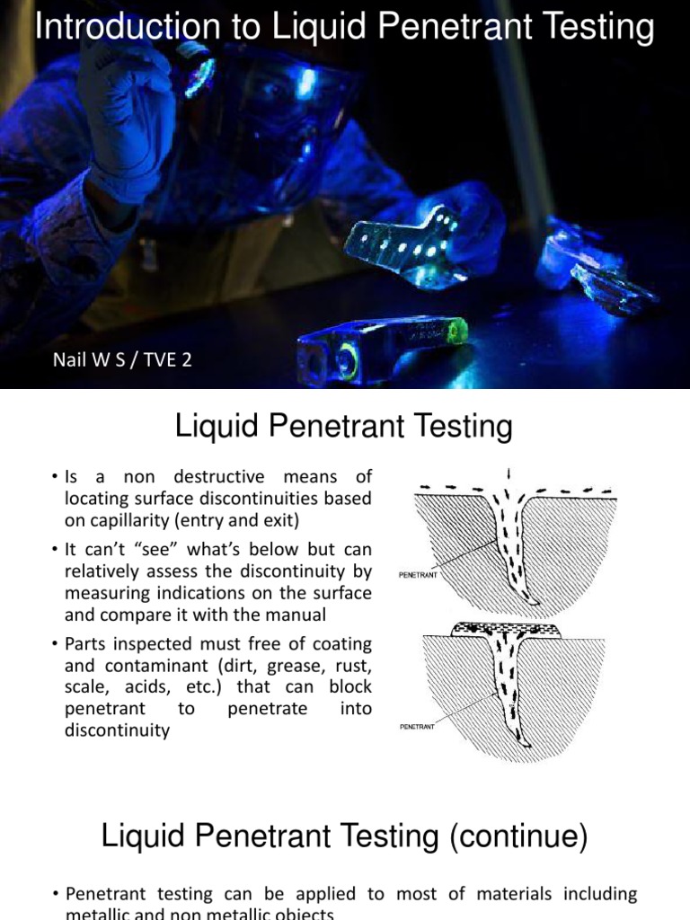 Introduction To Liquid Penetrant Testing | PDF | Emulsion | Physical ...