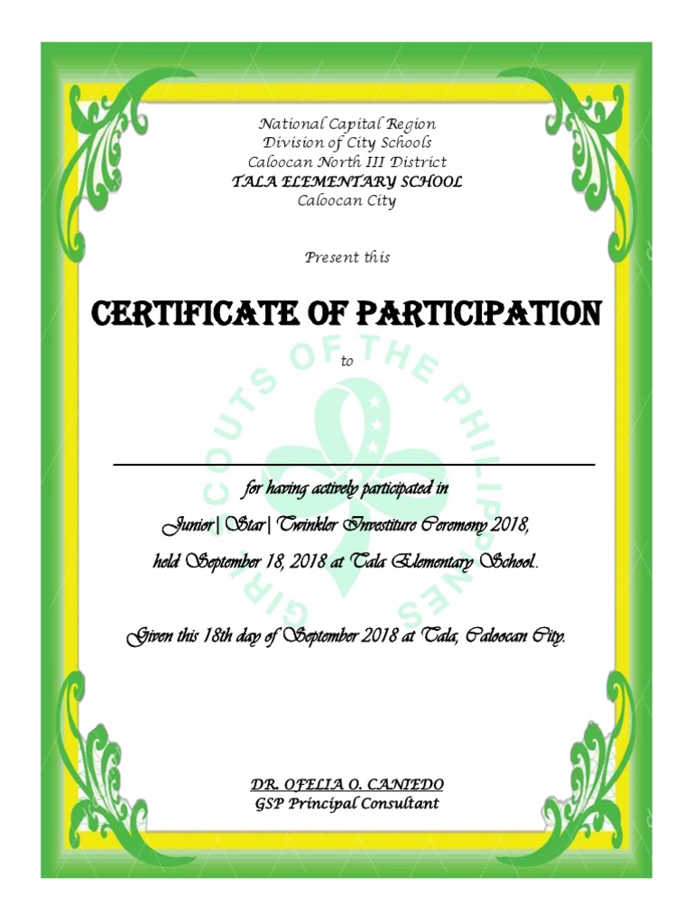 GSP Certificate of Appreciation | PDF