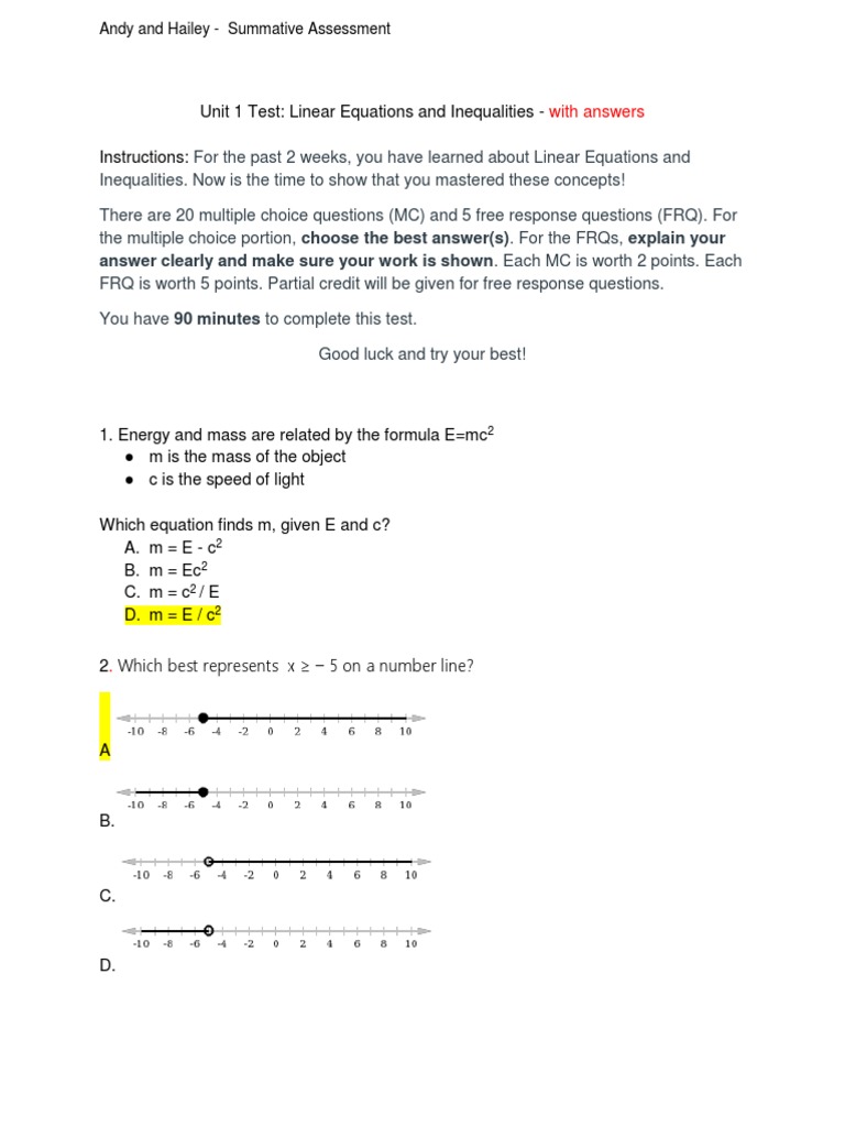 Traditional Summative Assessment Key | PDF | Multiple Choice | Teaching ...