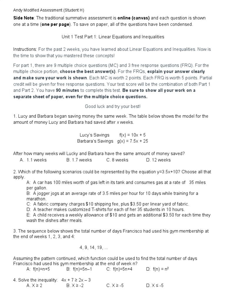 Modified Assessment | PDF | Multiple Choice | Gifted Education
