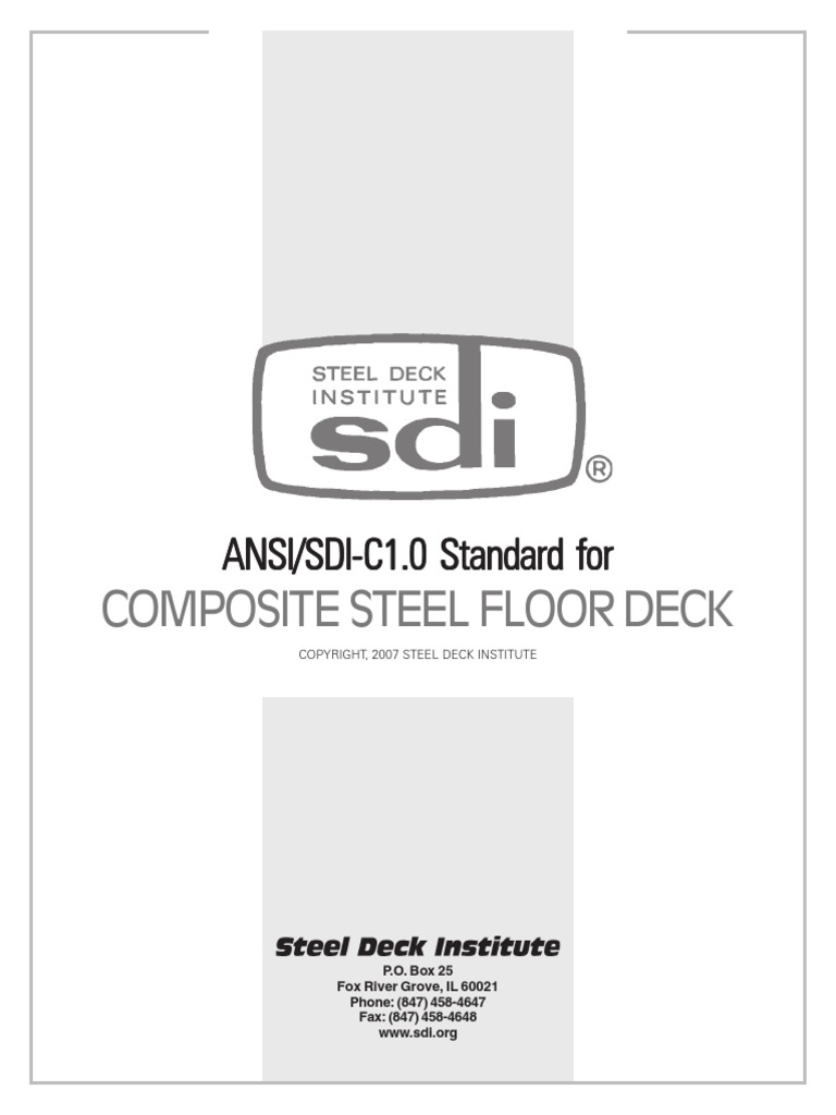 Norma Tecnica Steel Deck Institute (SDI) PDF | PDF