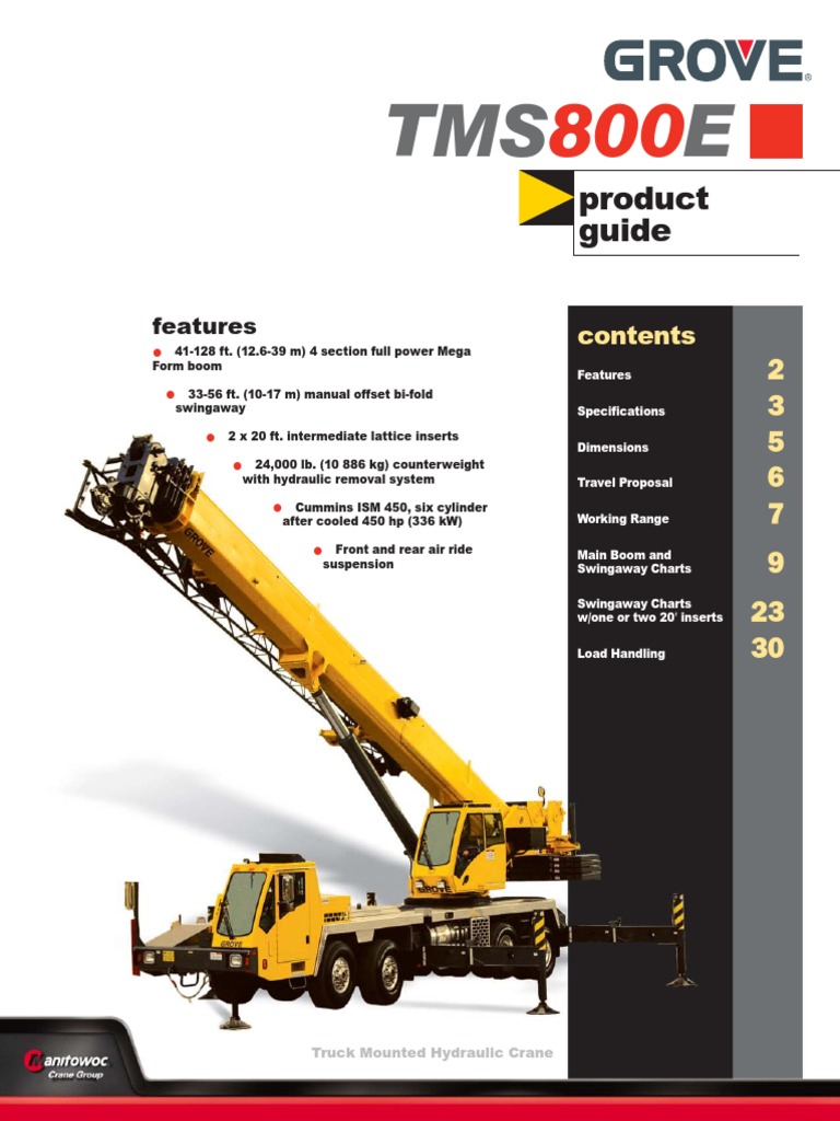 Grove TMS800E Product Guide | PDF | Engines | Elevator