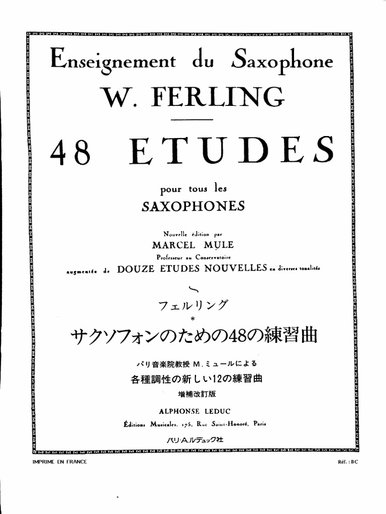 Etudes Ferling Marcel Mule Pour Saxophone PDF | PDF