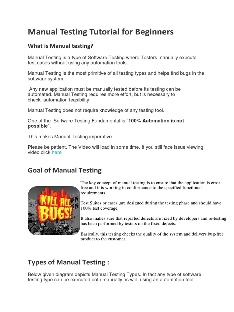 Manual&Automation Testing Basic Facts | PDF | Selenium (Software ...