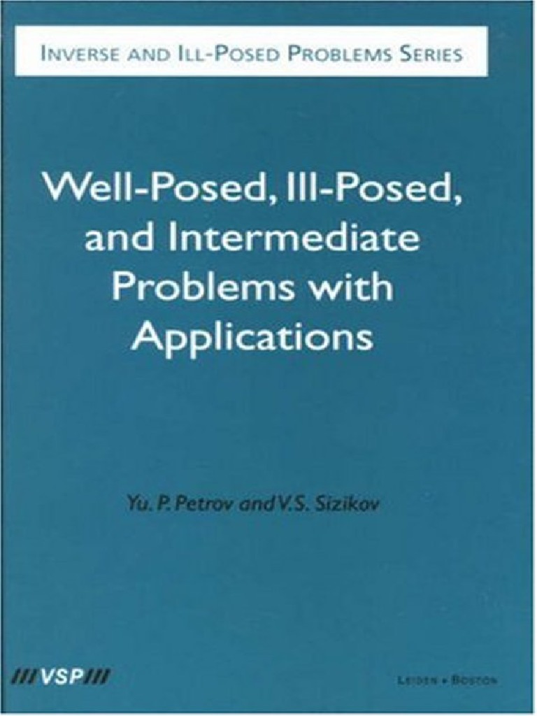 (Inverse and Ill-Posed Problems Series) Yu P Petrov - V S Sizikov ...