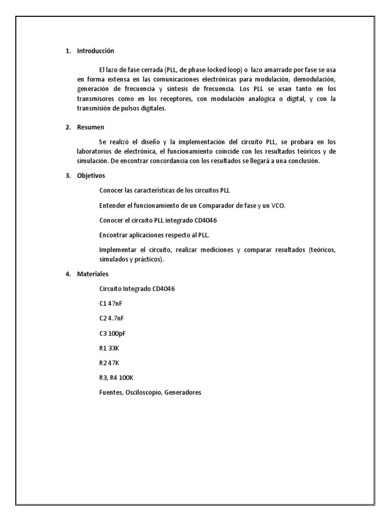PLL 4046 | PDF | Electromagnetismo | Electricidad