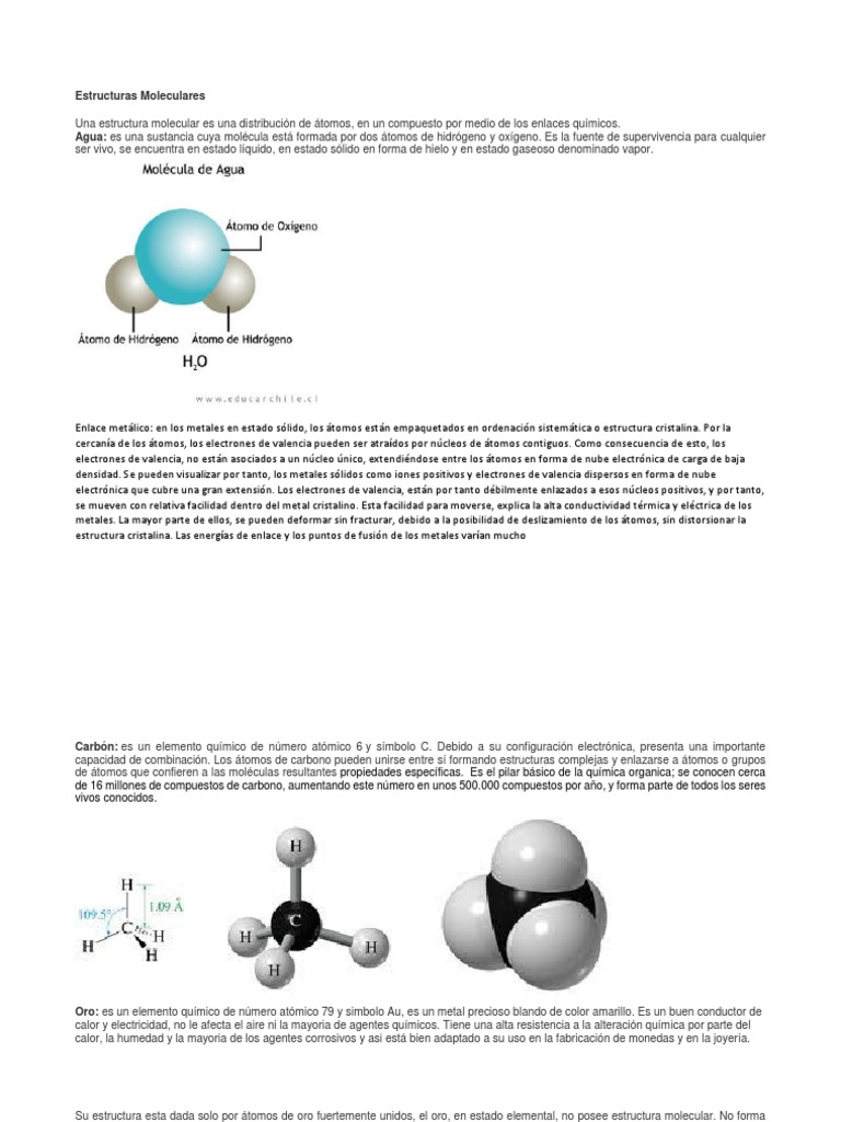 Estructuras Moleculares | PDF | Moléculas | Enlace químico
