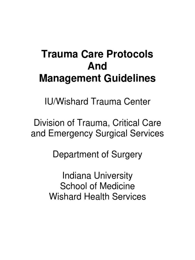 Trauma Care Protocols and Management Guidelines | Download Free PDF ...