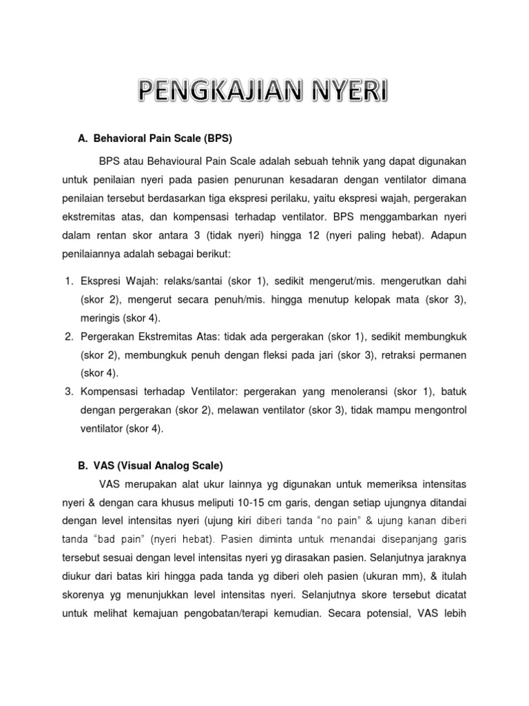 Behavioral Pain Scale | PDF